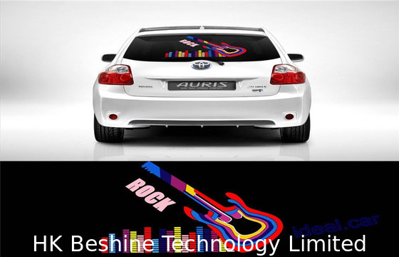Rock Music Guitar Lighting Up El Car Sticker For Rear Window Multi - color