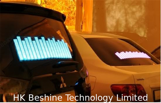 Music Activated LED Equalizer Car Sticker For Window Powered By Cigarette Lighter DC12V