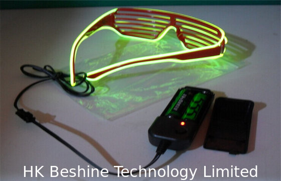 Super Bright Yellow Light Up Shutter Shade El Wire Sunglasses For Men / Women