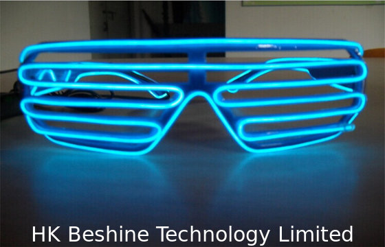 Plastic Shutter Frame Blue EL Wire Sunglasses For Dancing Party / EL Wire Glasses
