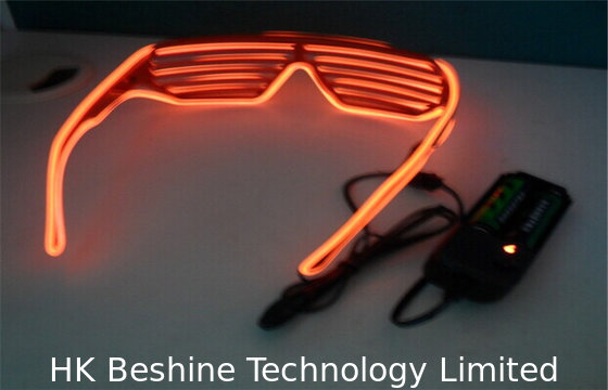 Flashing Light Mask Symbol Luminous El Wire Sunglasses / Electro Luminescent Sunglasses