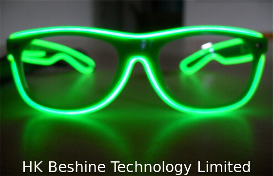 Neon Transparent Green Lighting El Wire Sunglasses / LED Light Up Sunglasses