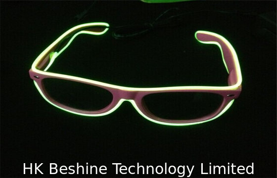 Eco - friendly Night Club Promo El LED Glow Sunglasses With Electro Luminous Wire