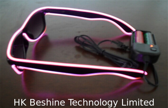 Pink Frame EL Wire Glow  Sunglasses