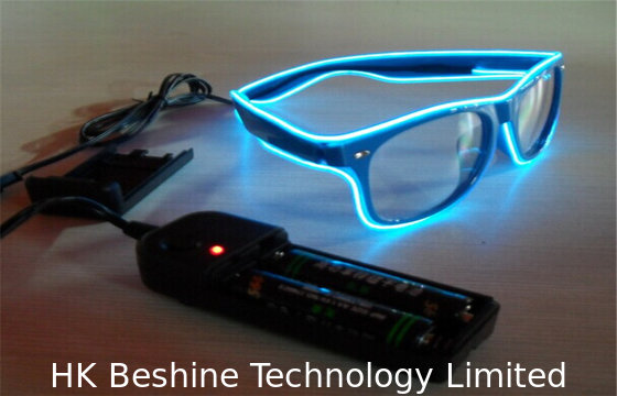 Electroluminescent Full Frame El Wire Glasses / Sunglasses With Cool Lighting Blue Color