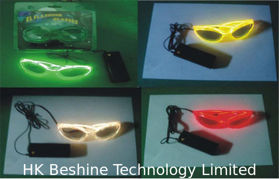 Party Holidays Decorative EL Wire Led Flashing Sunglasses With DC3V Inverter