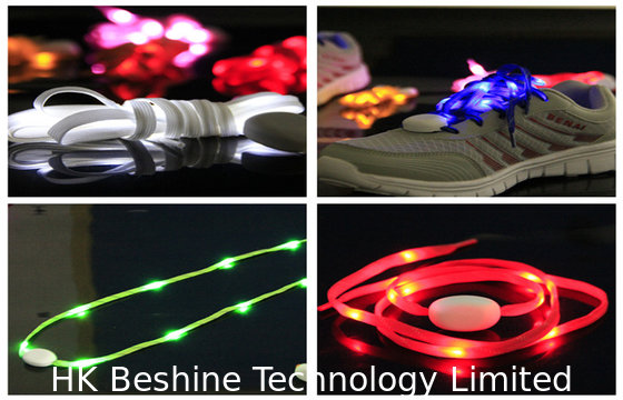 Durable LED Illuminated Shoelaces With 10PCS LEDs For Party Hip - hop Dancing