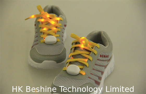 Bright Colored Night Running Flat LED Flashing Shoelaces For Children / Adult