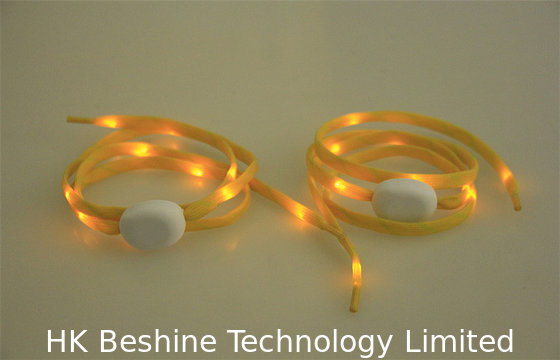 Custom DJ Activity Party Flashing LED Light Up Shoelaces / Ribbon LED Shoe Strings