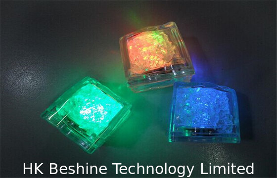 Windproof Color Changing LED Ice Cube Lights For Event / Lighted Ice Cubes