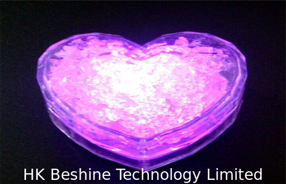 Heart Shaped Liquid Activated Poly-chrome LED Blinking Ice Cube For Wedding