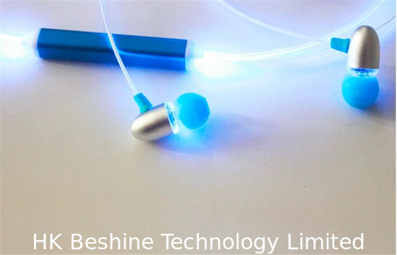 LED Lighting Earphone With USB Charger Cable For Cellphone / Mobile / MP3 4