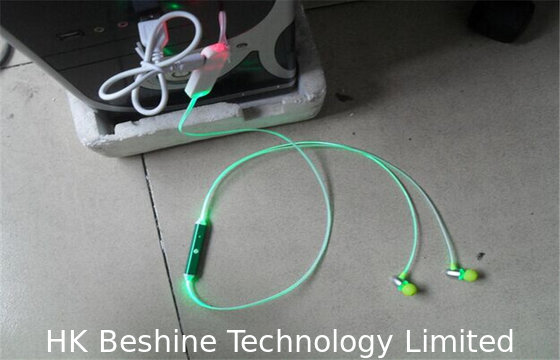 LED Lighting Earphone With USB Charger Cable For Cellphone / Mobile / MP3 4