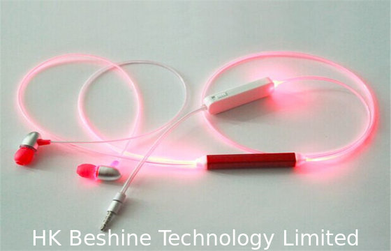 High Brightness Electroluminescent Products Glowing Earphone With LED Lighting USB Mic