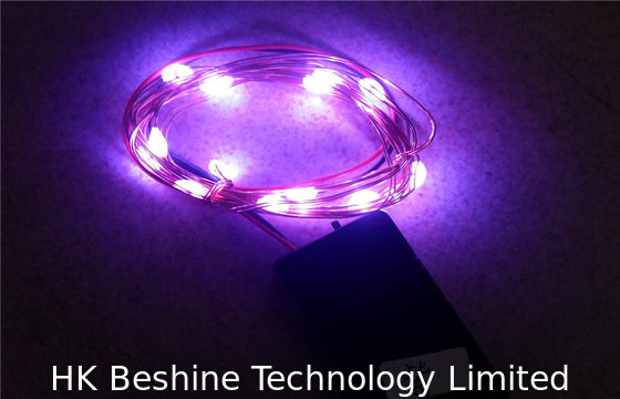 Silver LED String Light With Button Batteries For Halloween , New Year , Valentines Day