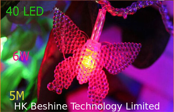 Low Power Copper LED Holiday Butterfly String Lights With Memory Controller