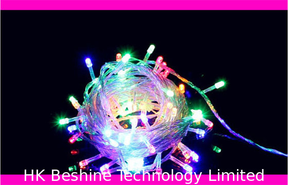 Flexible Transparent Pink Rubber Wire Multi Color LED String Light / LED Fairy Light