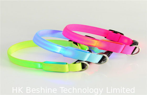 Eco-Friendly LED Pet Collar USB Rechargeable , Waterproof  flashing dog collars