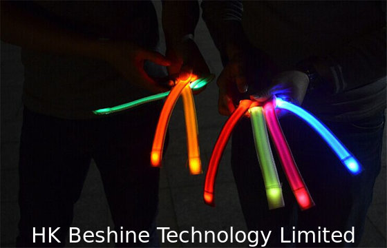 High Brightness LED Flashing Wristband With Optical Fiber Strip Lights