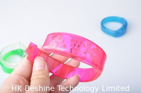 PVC ABS LED Flashing Bracelet Music Activated CE And RoHS Approved