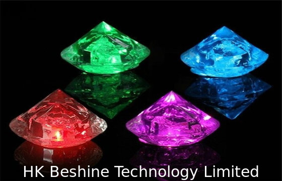 Water Submersible Decorative Diamond Led Ice Cube Food Grade Plastic