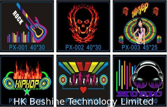 Electroluminescent EL Equalizer Car Sticker Green Yellow Red Blue With Custom Logo