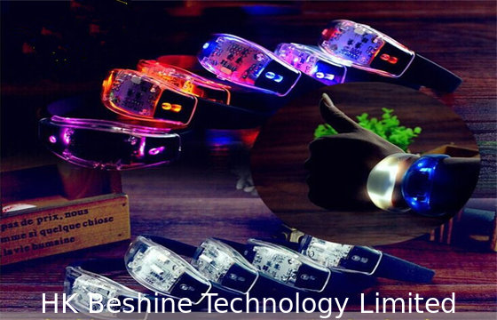 Music Activated Glow Silicone Wristbands Light Up High transparency