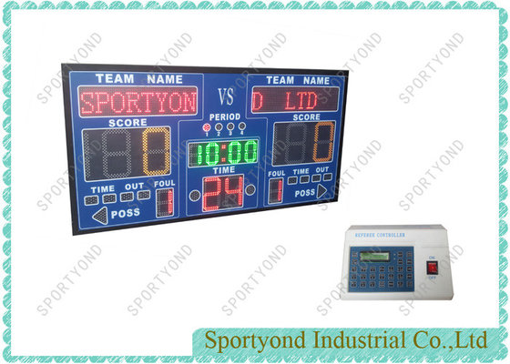 Indoor Digital Gym Electronic Basketball Scoreboard 180x95cm , Wireless RF Controller