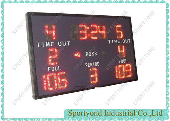 Red Digital Led Electronic Basketball Scoreboard With CE RoHS FCC , Portable
