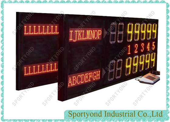 Custom Electronic Led Tennis Scoreboard Yellow Red , Stadium Scoreboard Energy Saving