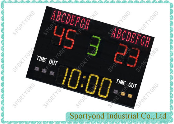Wireless Water Polo Scoreboard With Led Team Name Display Green / Yellow