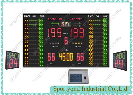 Huge Led Electronic Digital Score Boards For Basketball Stadium , Red Green Yellow