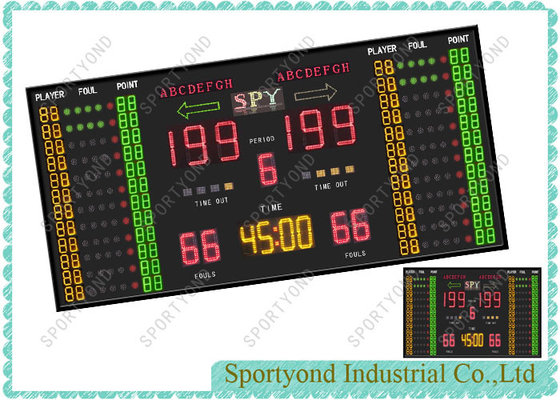 Huge Led Electronic Digital Score Boards For Basketball Stadium , Red Green Yellow