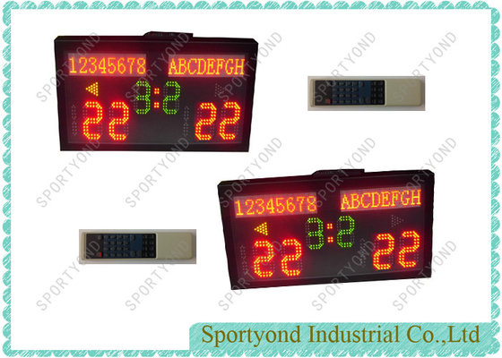 Yellow / Red Electronic Volleyball Scoring Board With Team Name Letters Display