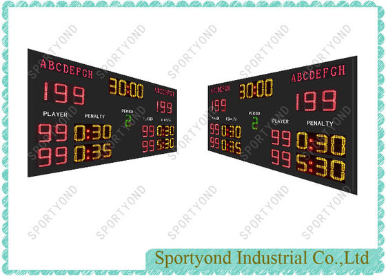 Waterproof Outdoor Handball Scoreboard With Wireless RF Console , Red Yellow Green LED