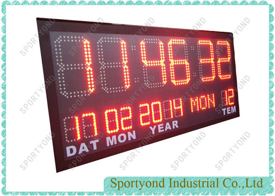 Temperature Date Led Digital Clock Display With Clock Sign , Ultra Bright