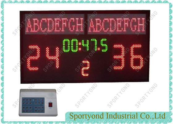 Rote/Gelb-Handball-Anzeigetafel mit Team-Namen, Aluminiumwohnung 160cm x 80cm