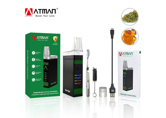 Atman Starlight Professional Portable Dry Herb and Wax Vaporizer kits with 2800mAh battery and Magnet mouthpiece,black