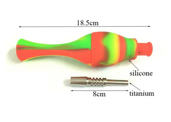Food-grade silicone,Silicone Nectar Collector WAX kits with Titanium nail and Wax container,multiple colors