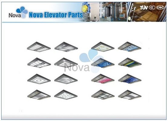 Etching Stainless Steel Passenger Elevator Cabin Ceiling , Elevator Ceiling