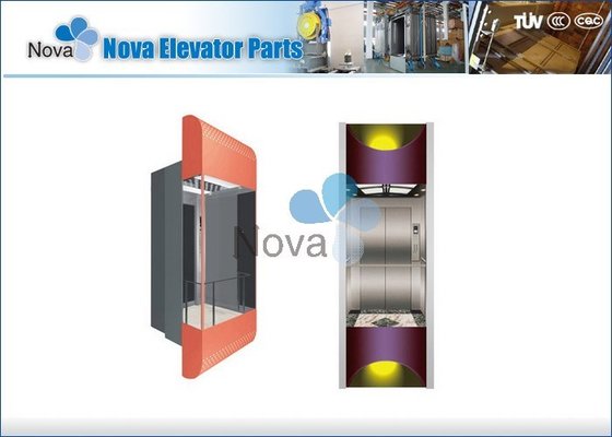 Panoramic Passenger Elevator Cabins , 800kg ~ 1000kg Sightseeing Lift Cabin