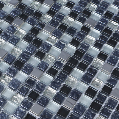 300x300mm bathroom glass stone mosaic tile,mosaic wall tiles,blue color supplier