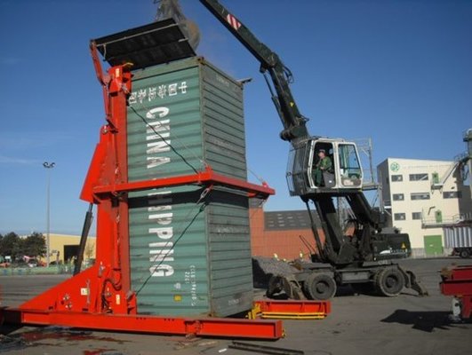 ISO 20 Feet 40 Feet Hydraulic Telescipic Container Tilter Hydraulic Container Tilter for Loading Corn and Rice Grains