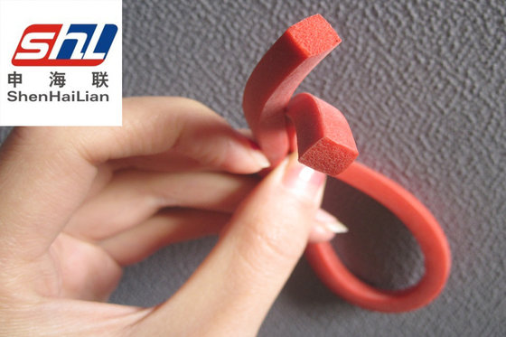 Red Stable Extruded Silicone Rubber Seal Strip , UV Resistance