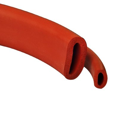 Red High Elasticity Silicone Sponge Extrusion Insulation Pipe / Rubber Foam Tube