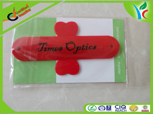 Custom Red / Pink Color Silicone Phone Stand 1C Telephone Logo Printed