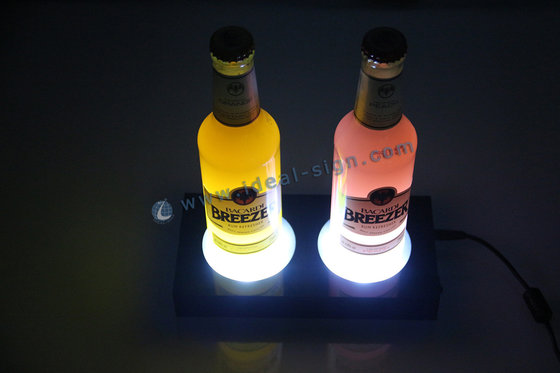 LED Acrylic Liquor Bottle Display Standing / Glorifier PS Injection Plastic Case