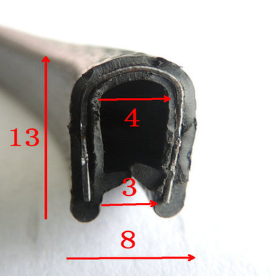 Anti-ultraviolet U - Shaped Rubber Seal Black For Electricial Equipment