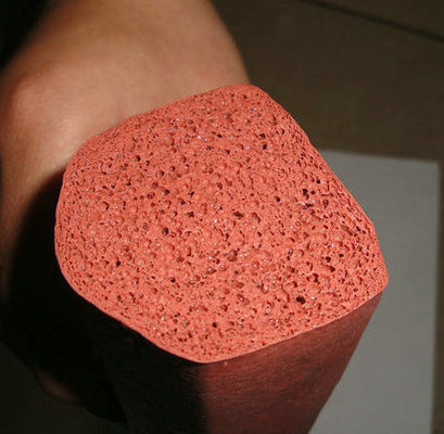 Flexible Custom Silicone Sponge Extrusion Foam Rubber Parts , Extruded Seal Strip