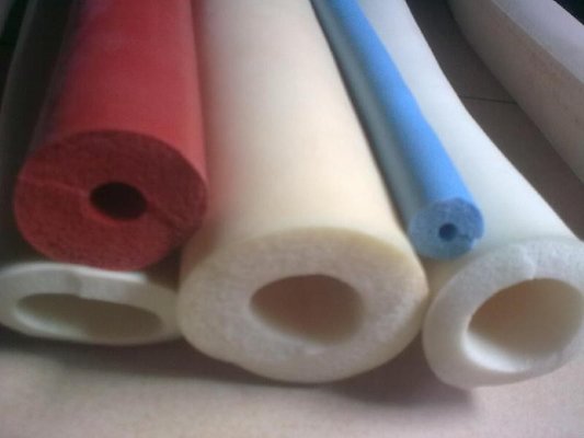 Tubular Colorful Silicone Sponge Extrusion / Silicon Protecting Foam Tube